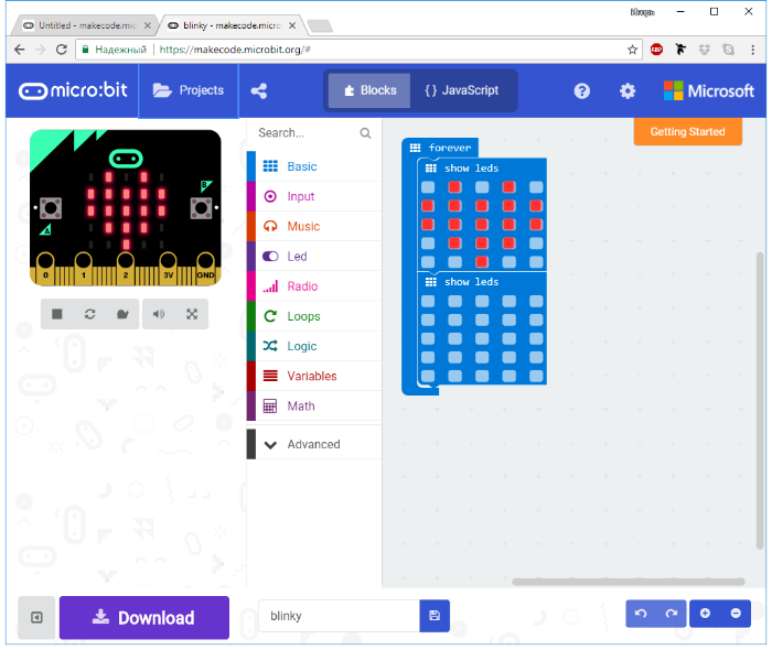 BBC micro:bit: установка и настройка среды MakeCode [Амперка / Вики]